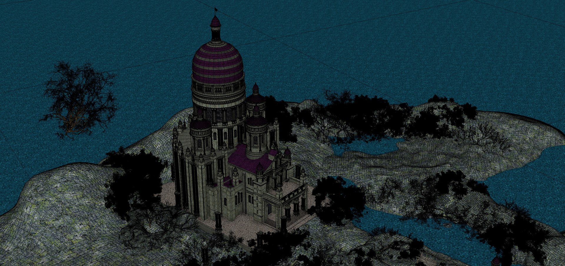 3D Fantasy Dome Castle Environment Model - TurboSquid 1834827