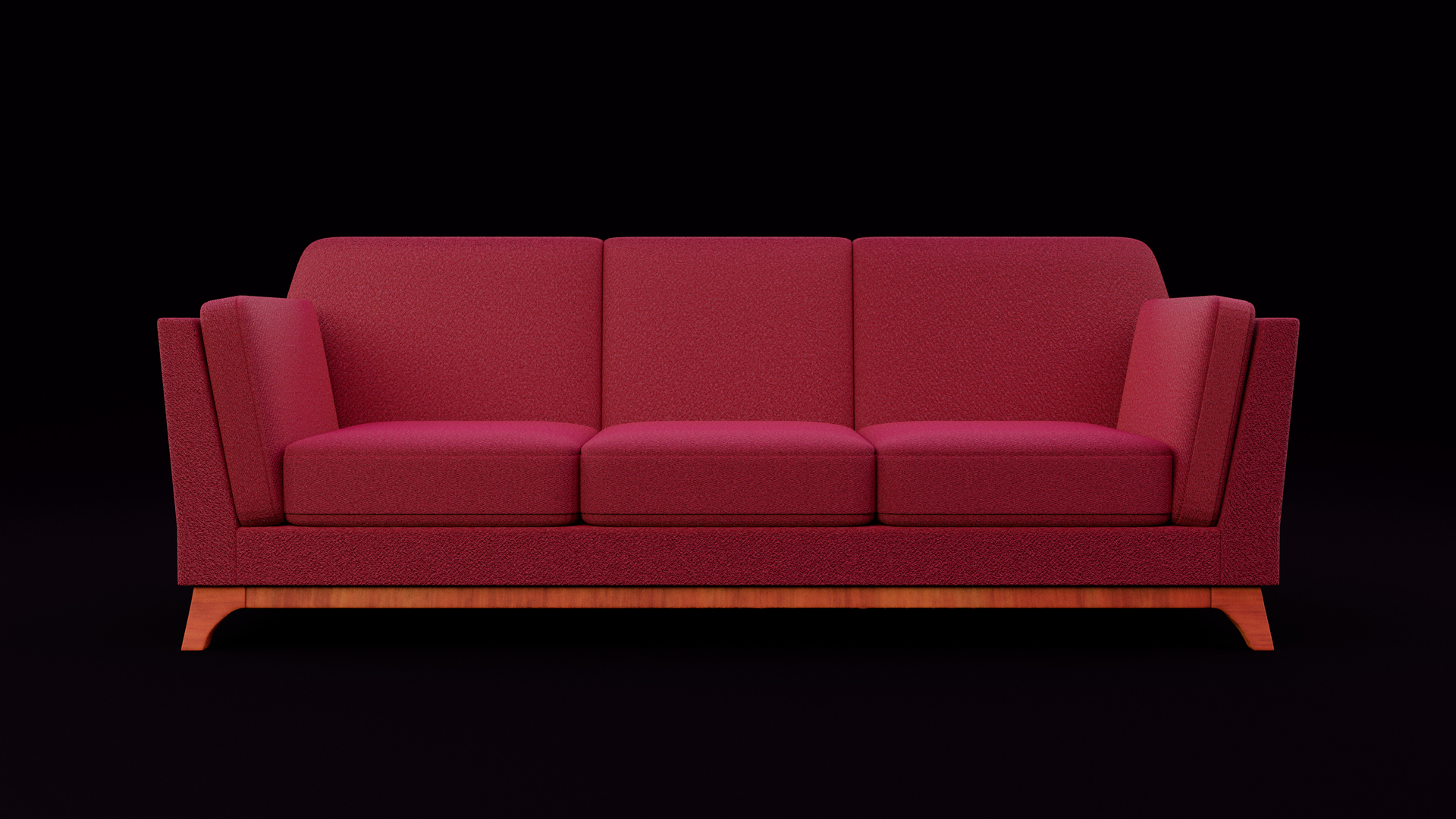Boston 3 Seater Sofa Red Color 3D Model - TurboSquid 2102317