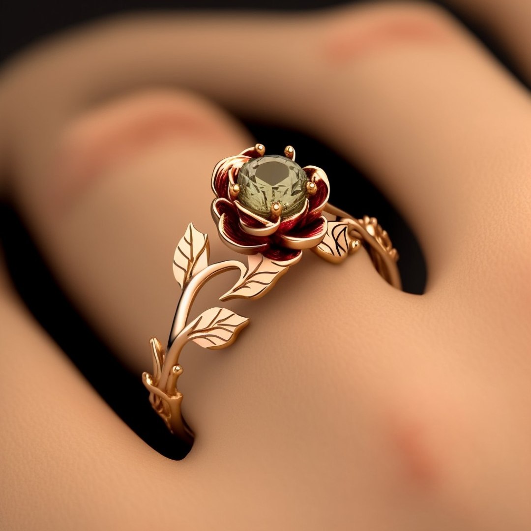3D Model Rose Leaf Ring - TurboSquid 2035027