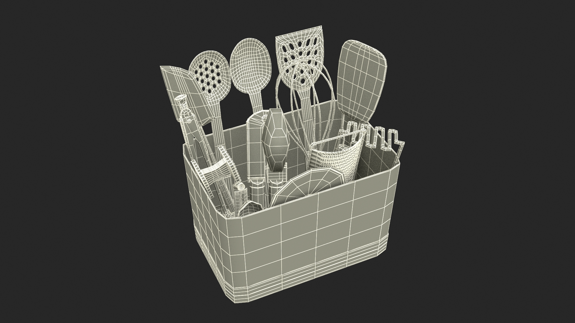 14 Pcs Cooking Kitchen Utensils Set Model - TurboSquid 2140987