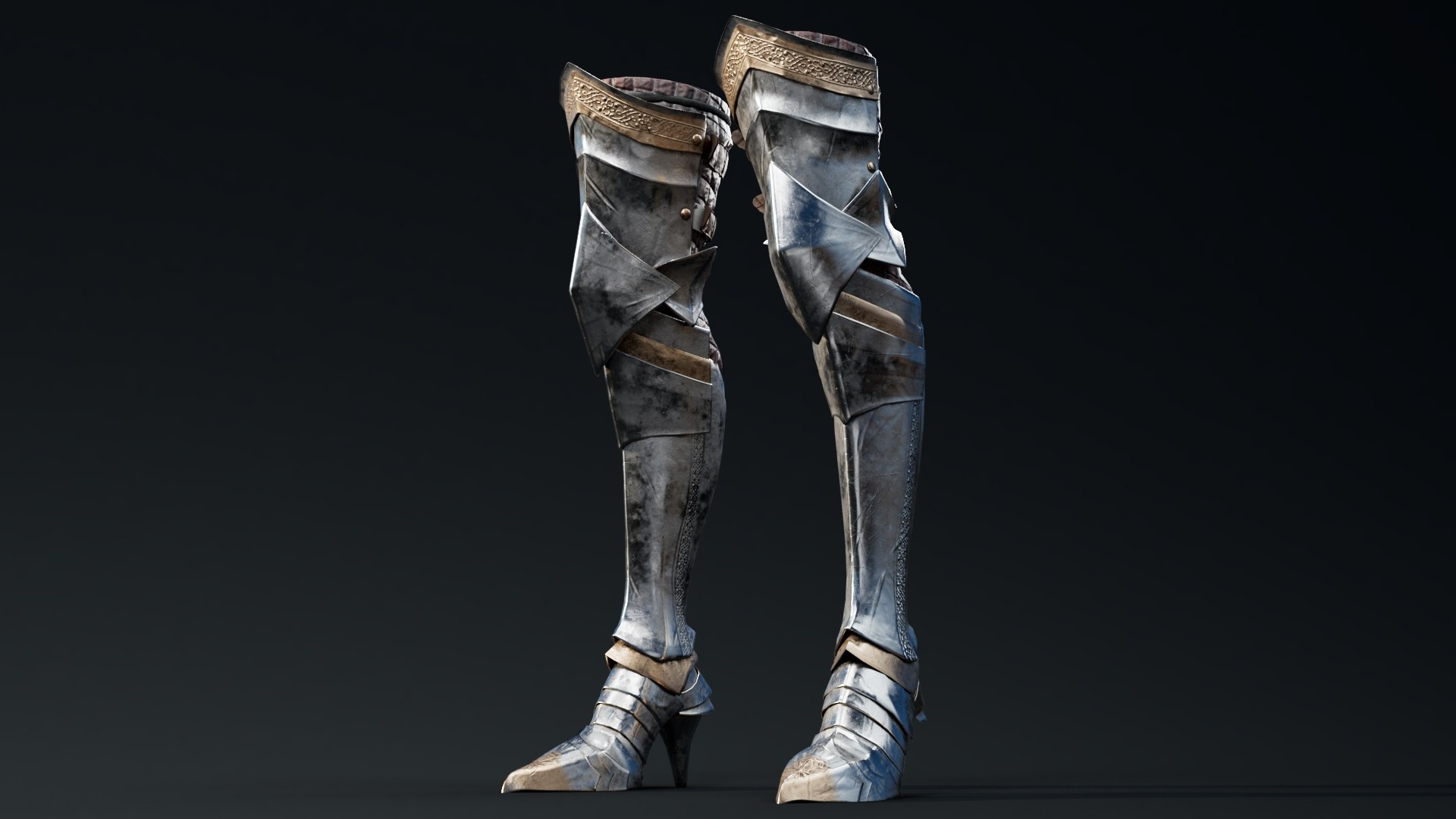 3D Female Knight Leg Armor Set LowPoly - TurboSquid 2034219