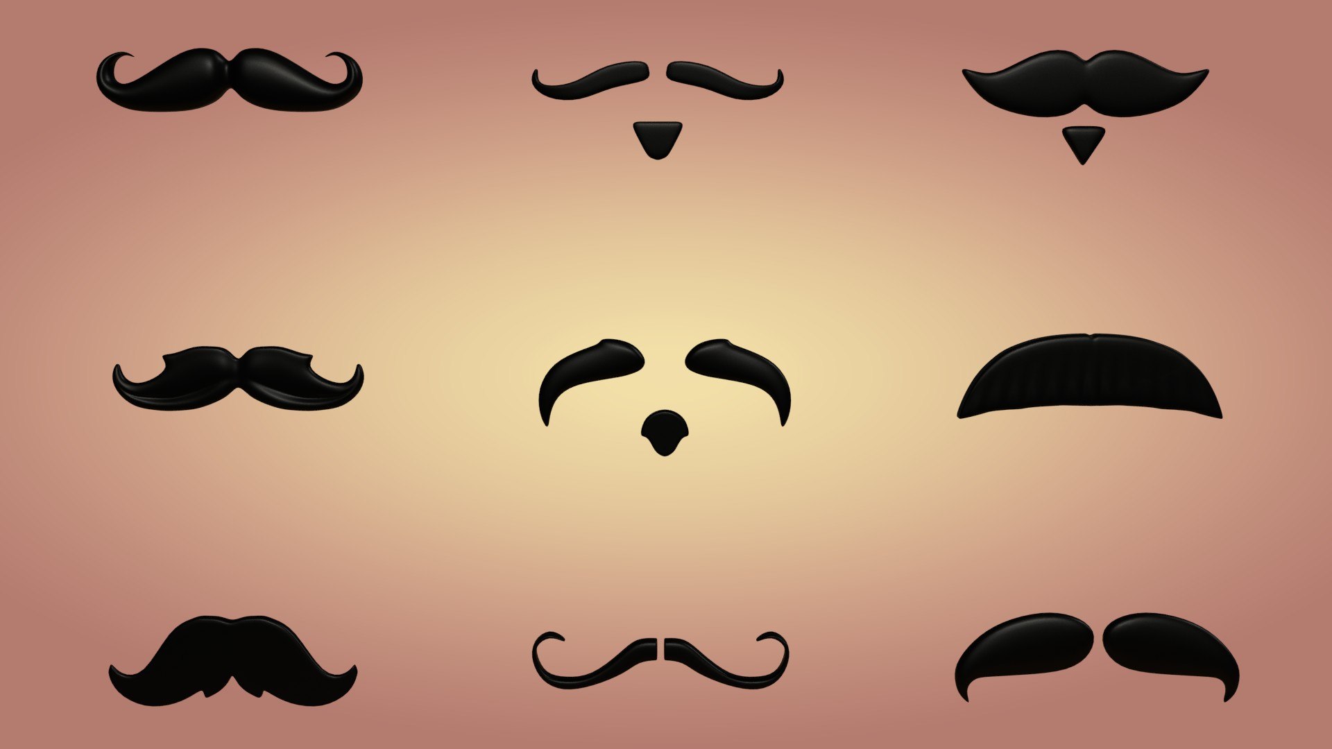 3D mustaches cartoon toon - TurboSquid 1664547