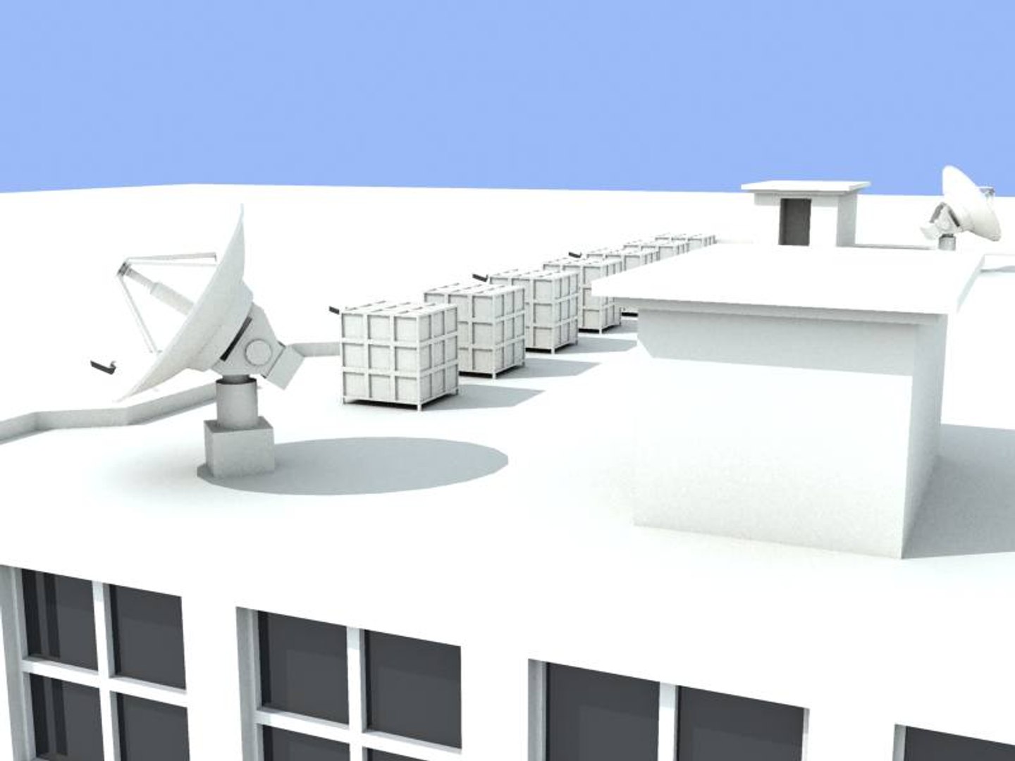 Light Buildings 3d Model