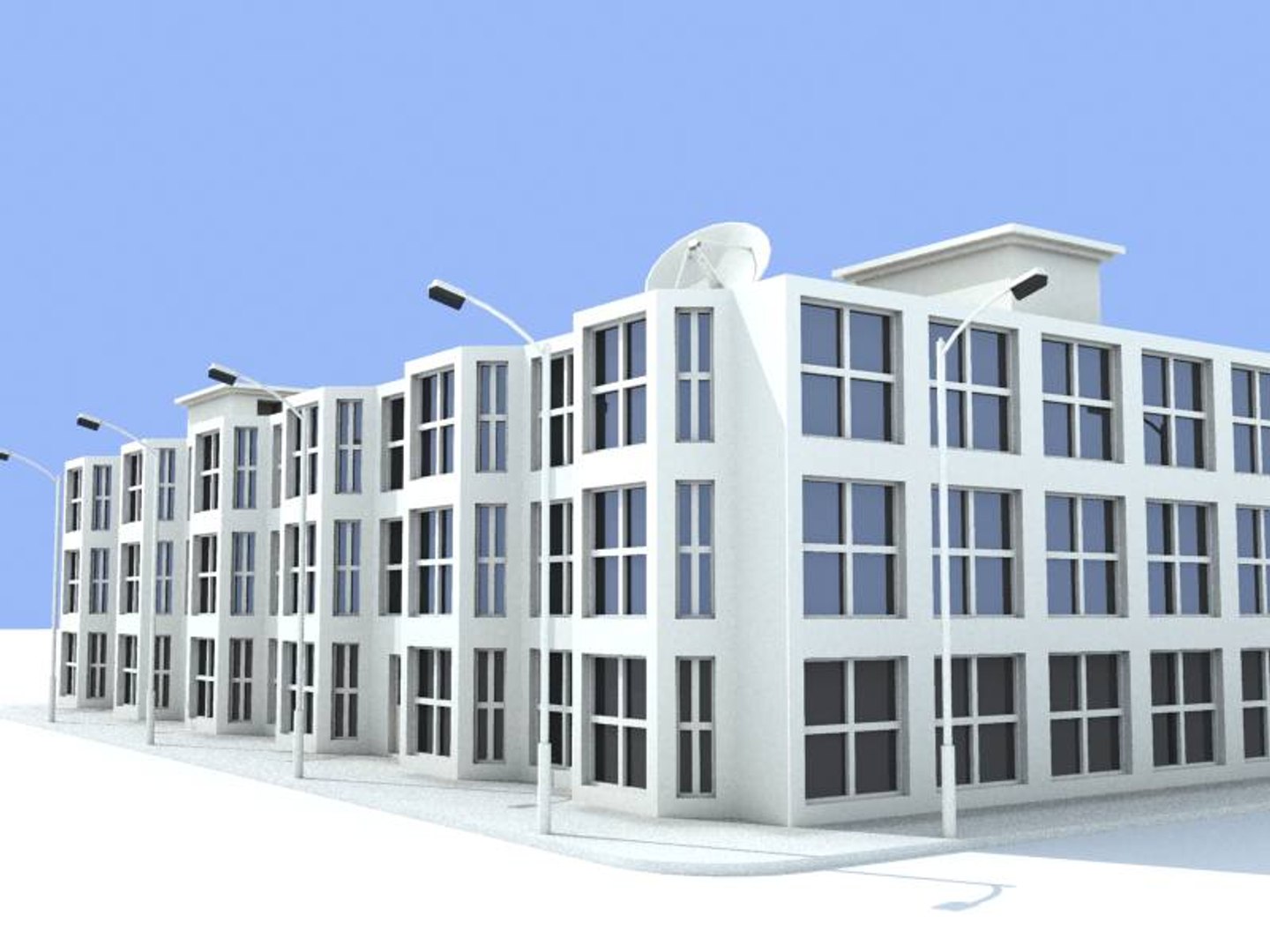 Light Buildings 3d Model