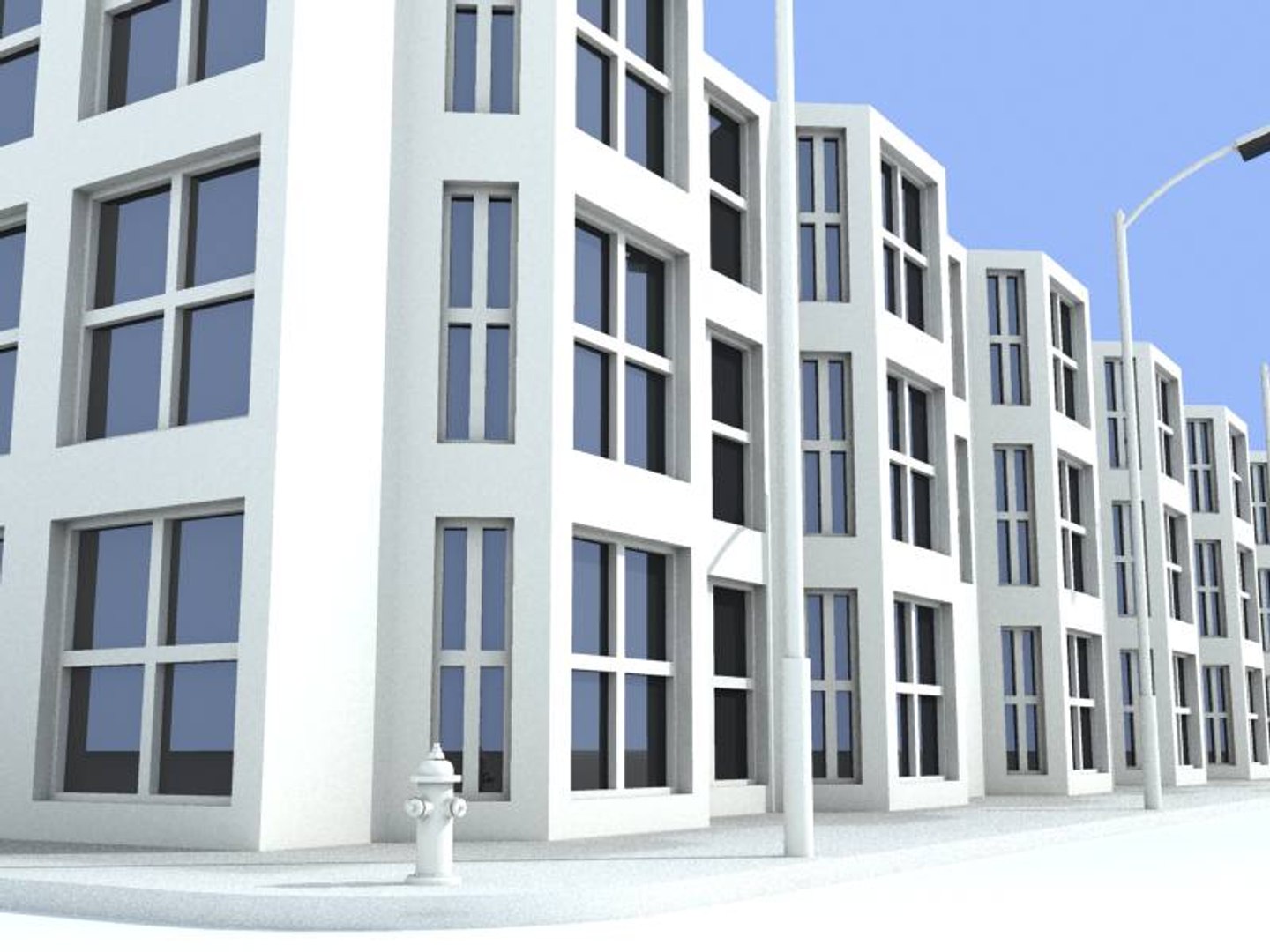 Light Buildings 3d Model