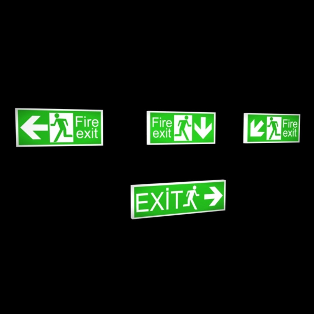 Emergency Signs 3d Model