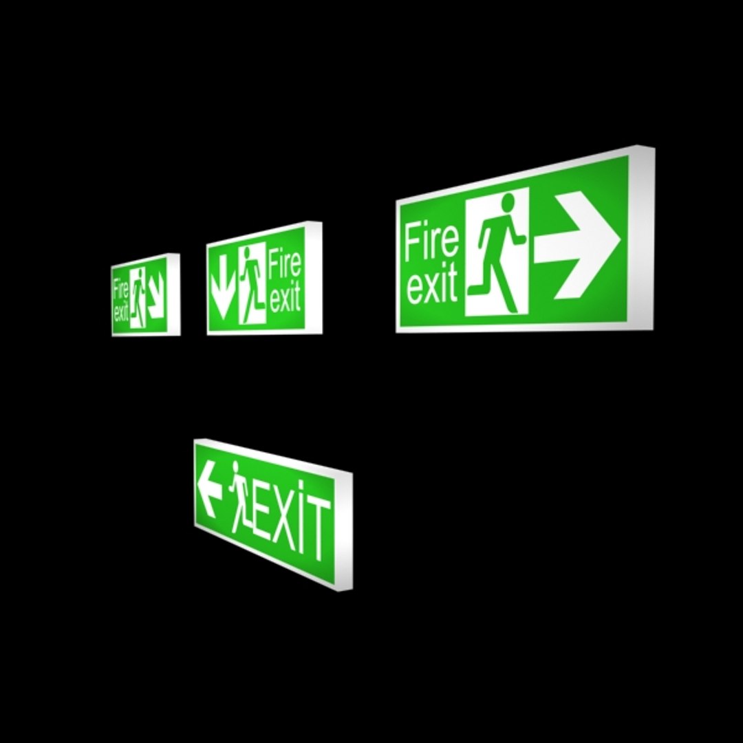 Emergency Signs 3d Model