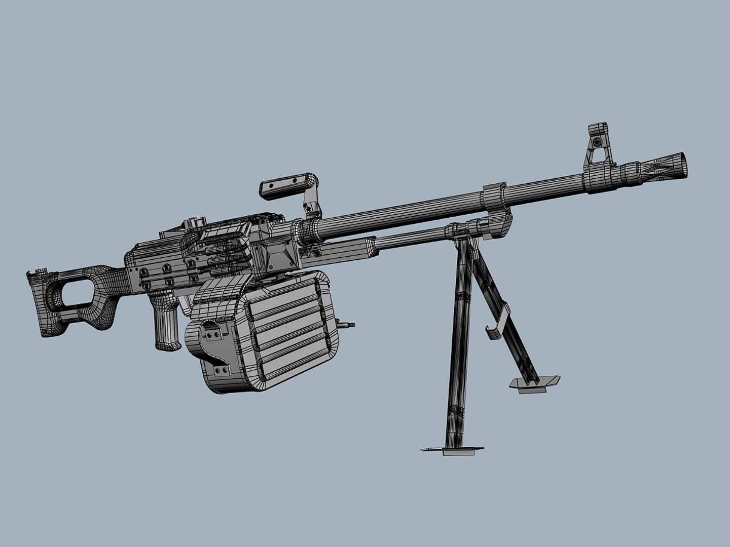 Soviet Kalashnikov Pk Pkm 3d Model