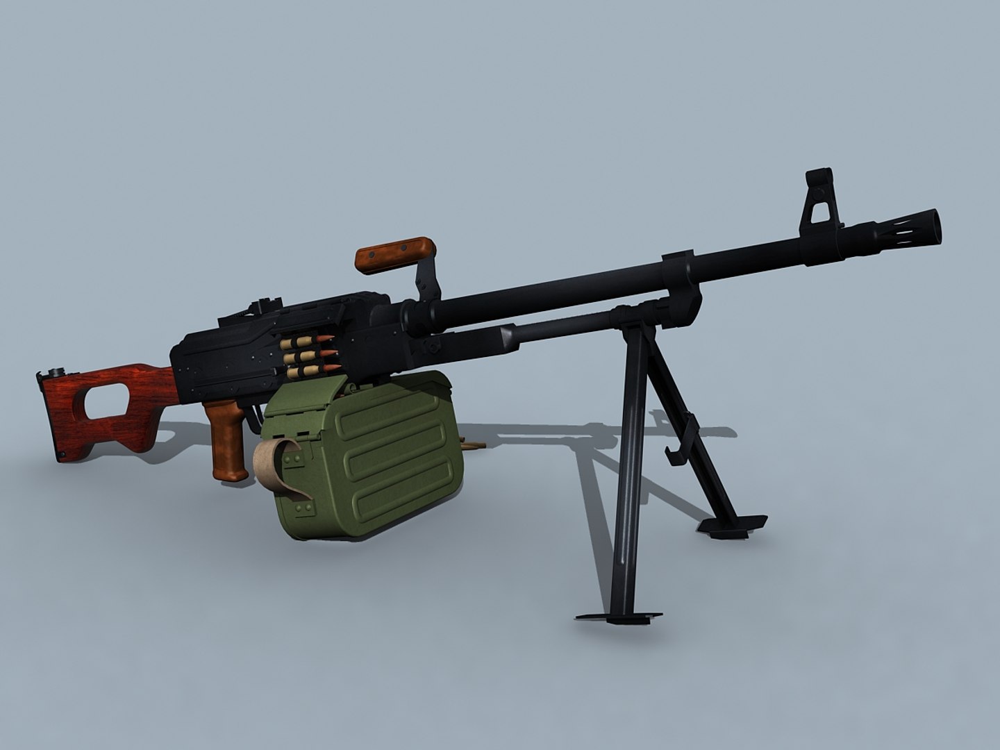 Soviet Kalashnikov Pk Pkm 3d Model