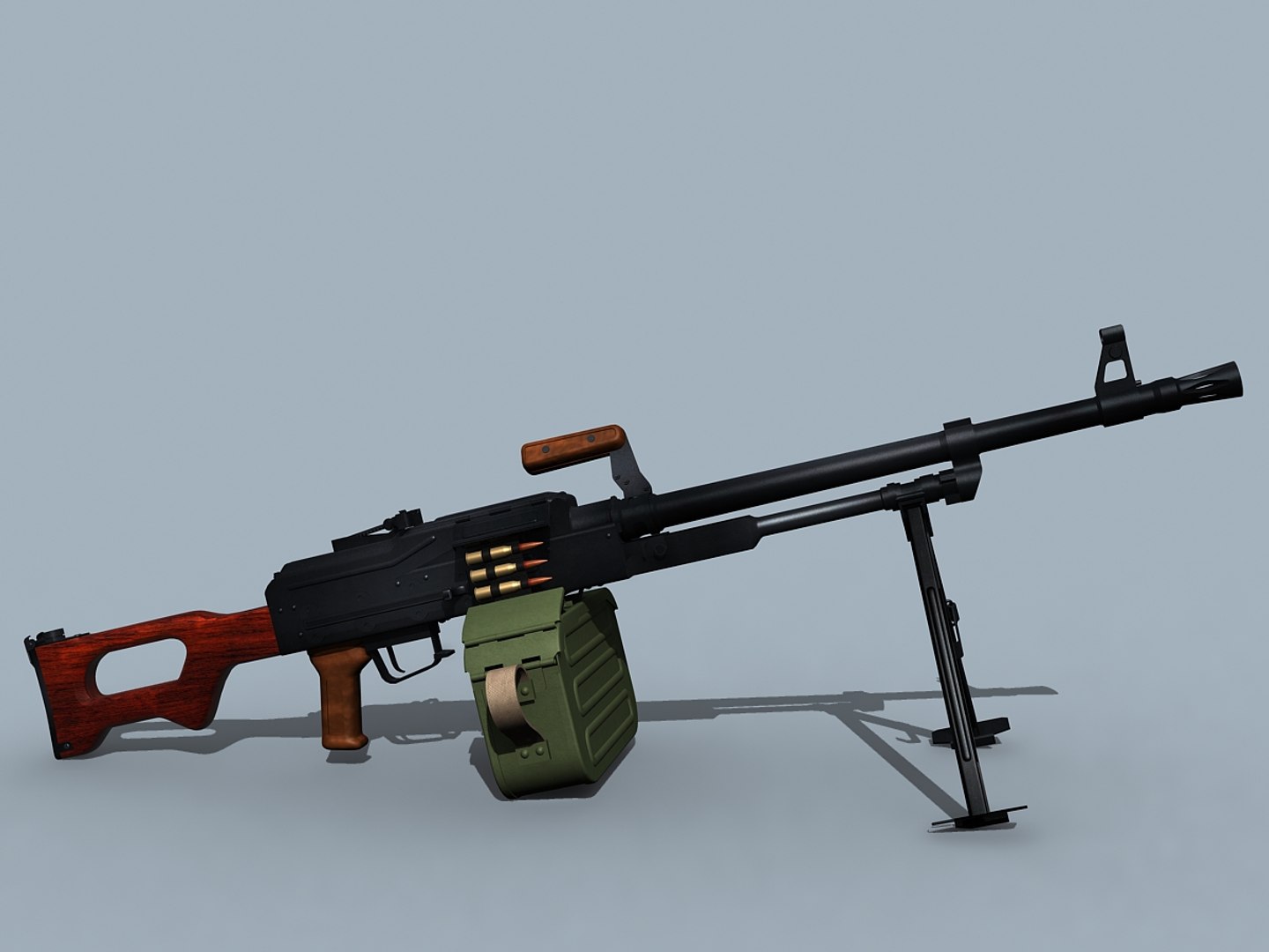 Soviet Kalashnikov Pk Pkm 3d Model