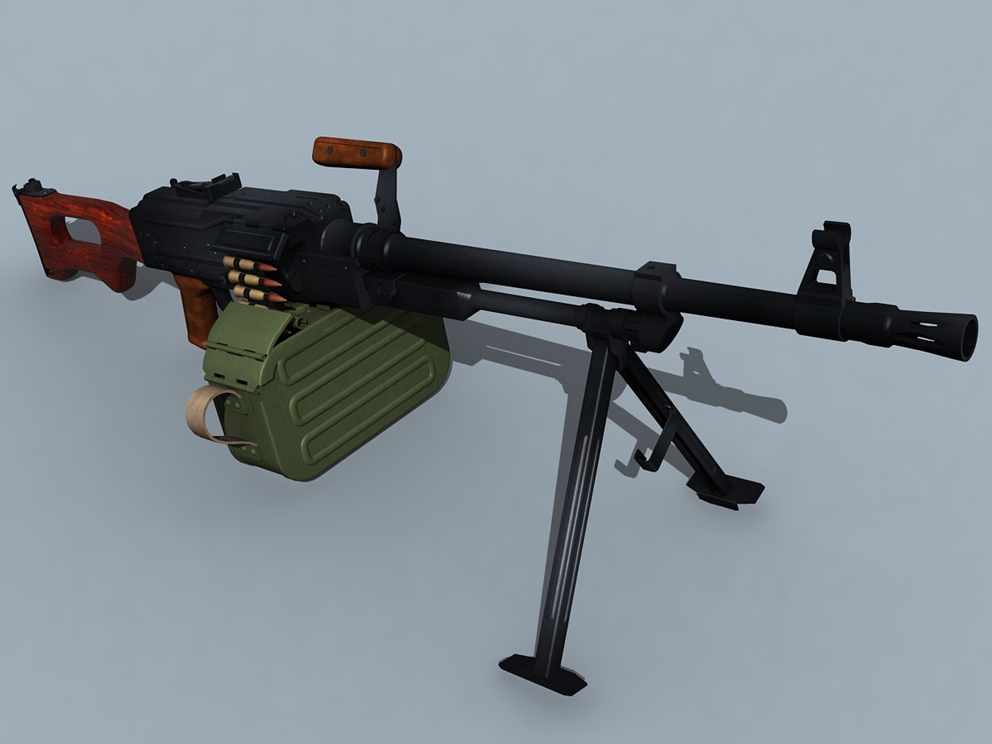 Soviet Kalashnikov Pk Pkm 3d Model