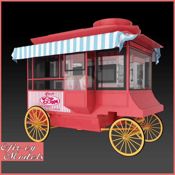 cotton candy cart 3d model