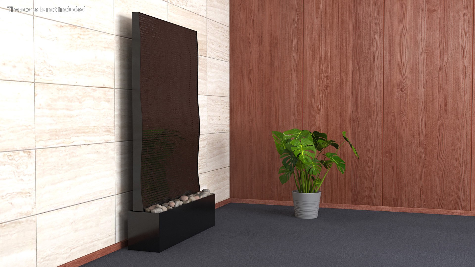 3D Modern Wall Fountain With Water - TurboSquid 2105585