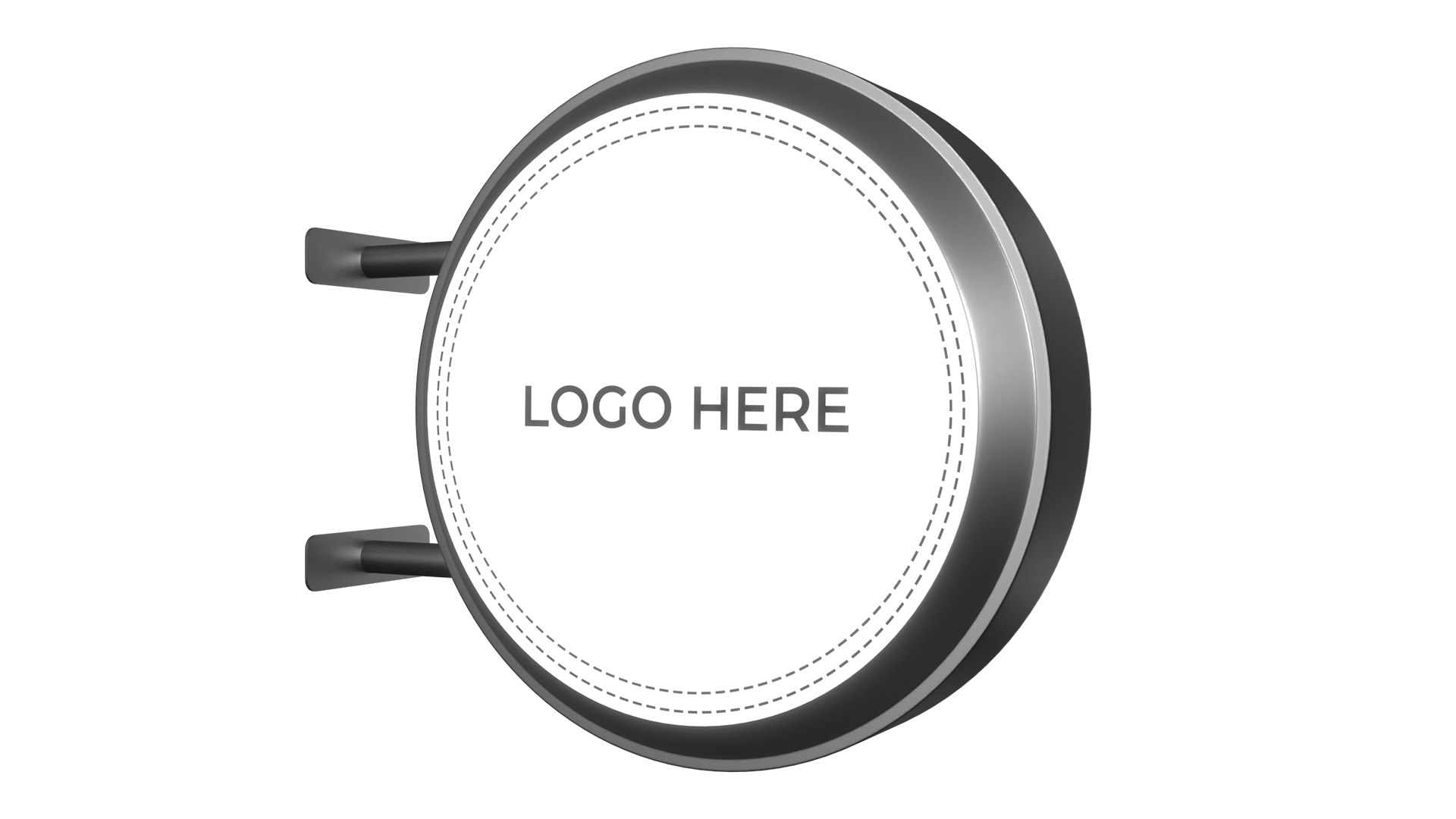 3D Round Light Box Shop Sign - TurboSquid 2372162