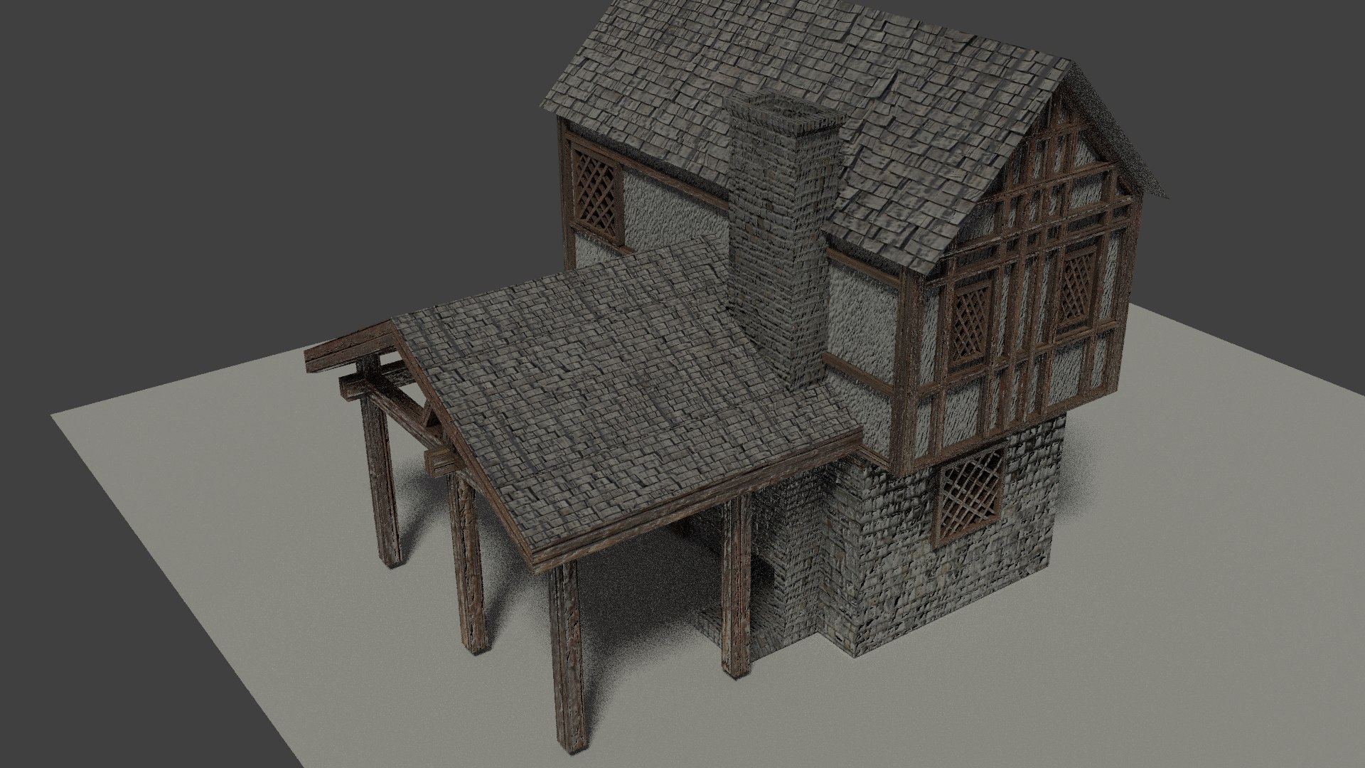 free medieval house 3d model