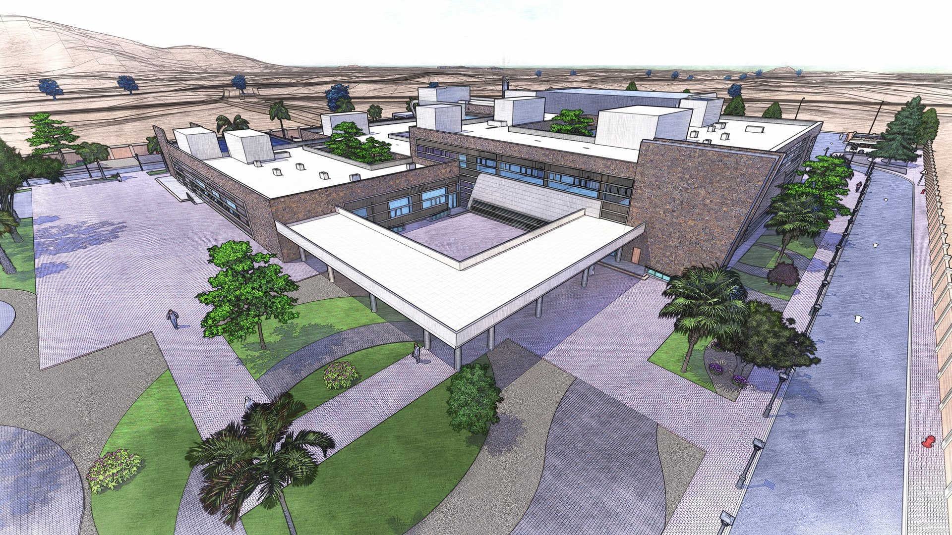 Revit BIM Primary School At UAE Model - TurboSquid 2058311