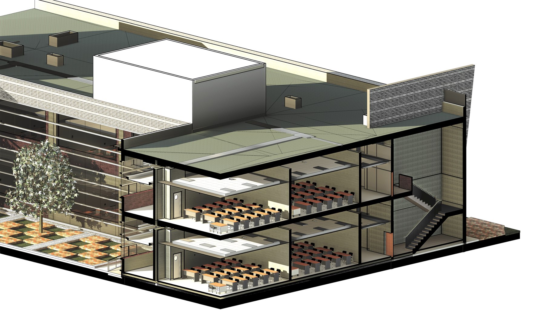 Revit BIM Primary School At UAE Model - TurboSquid 2058311