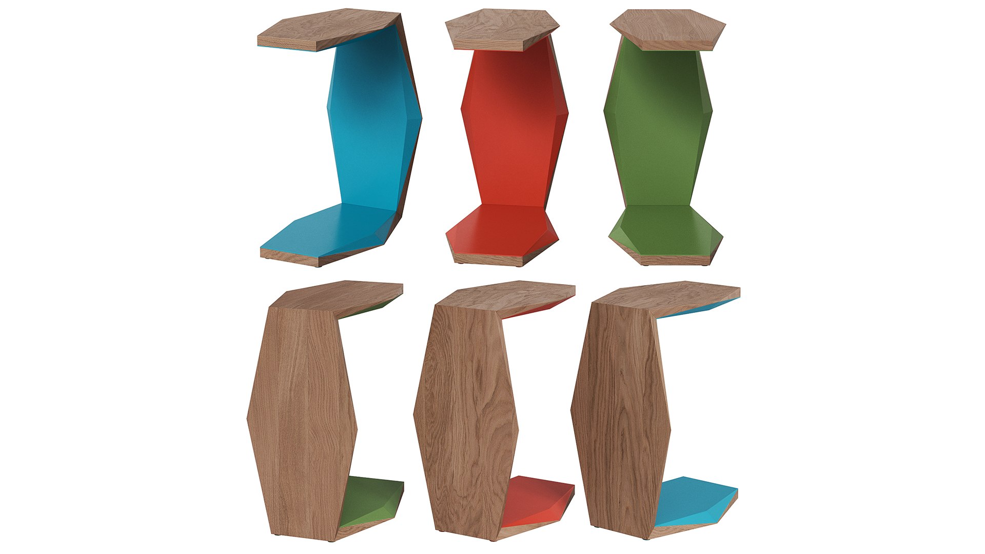 3D The Invisible Collection Origami C Occasional Tables Model ...