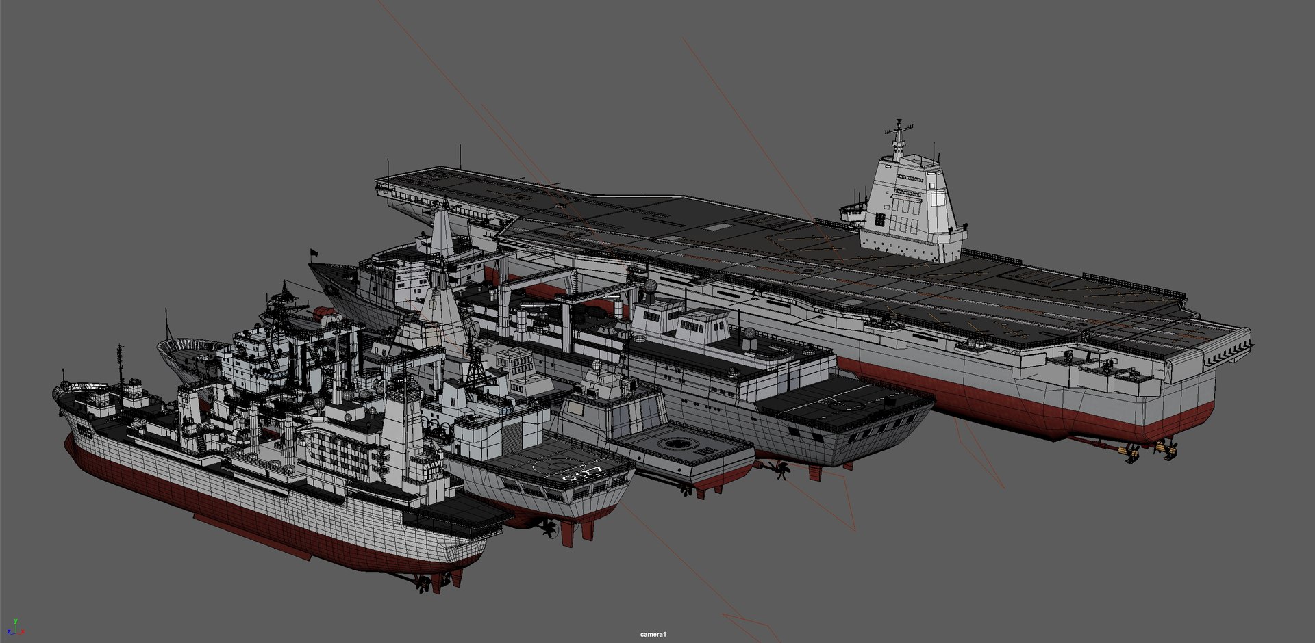 Chinese Aircraft Carrier Formation Model - TurboSquid 2241582