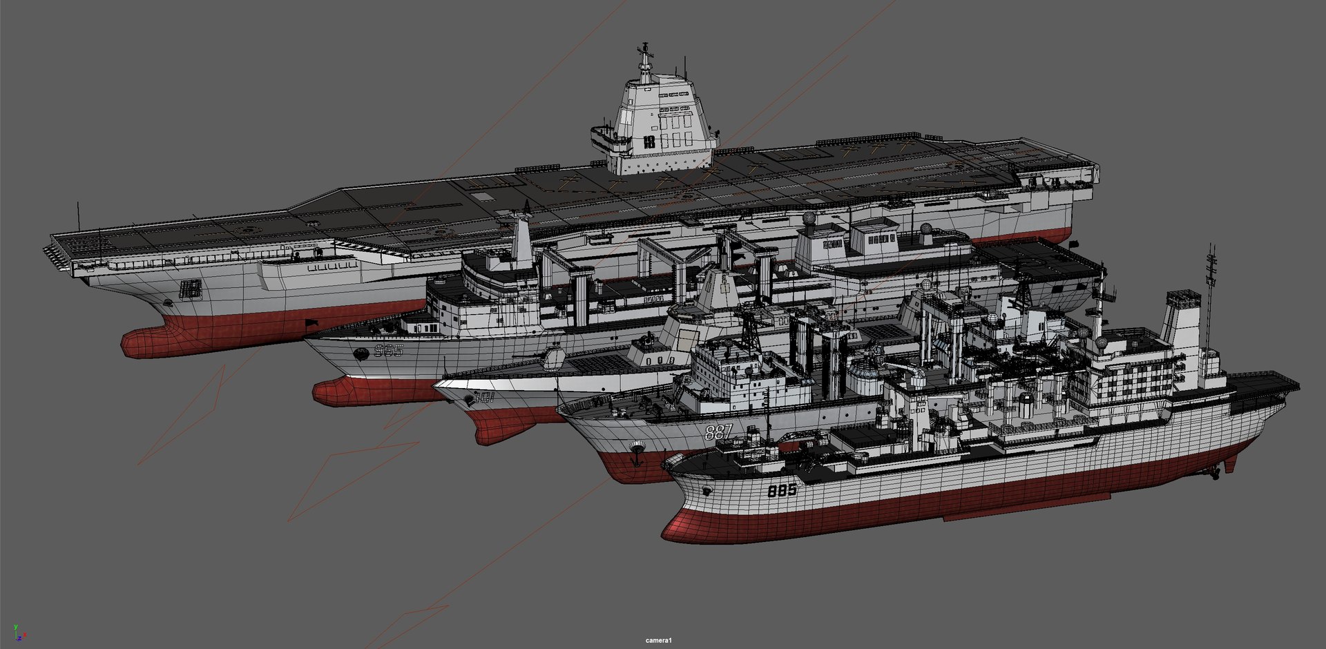 Chinese Aircraft Carrier Formation Model - TurboSquid 2241582
