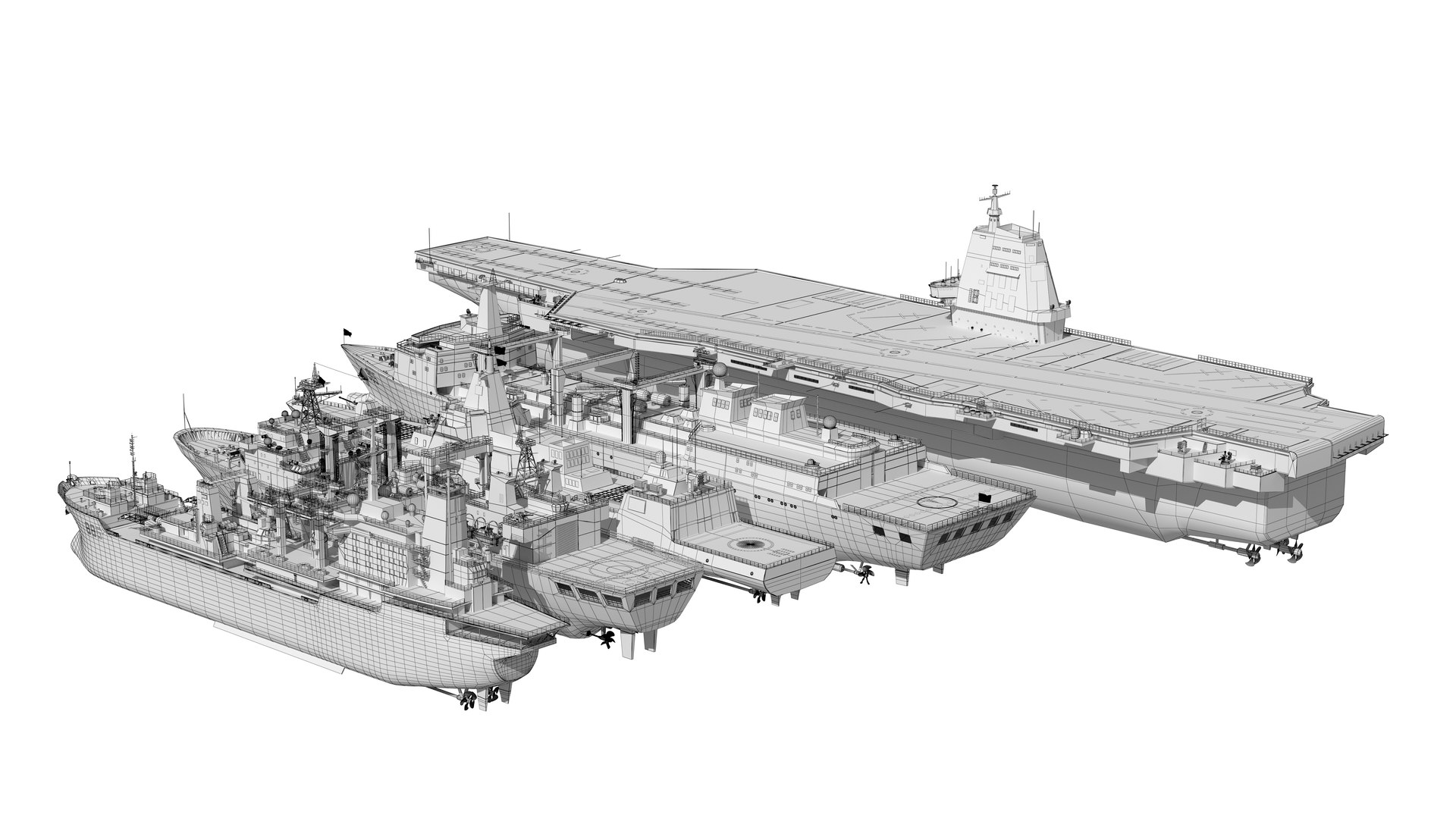 Chinese Aircraft Carrier Formation Model - TurboSquid 2241582