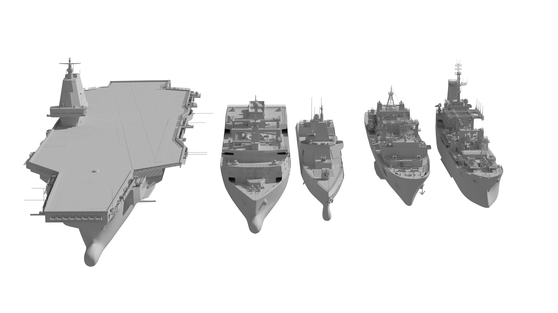 Chinese Aircraft Carrier Formation Model - TurboSquid 2241582