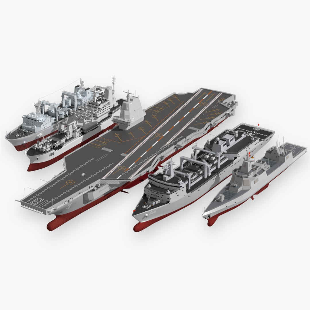 Chinese Aircraft Carrier Formation Model - TurboSquid 2241582