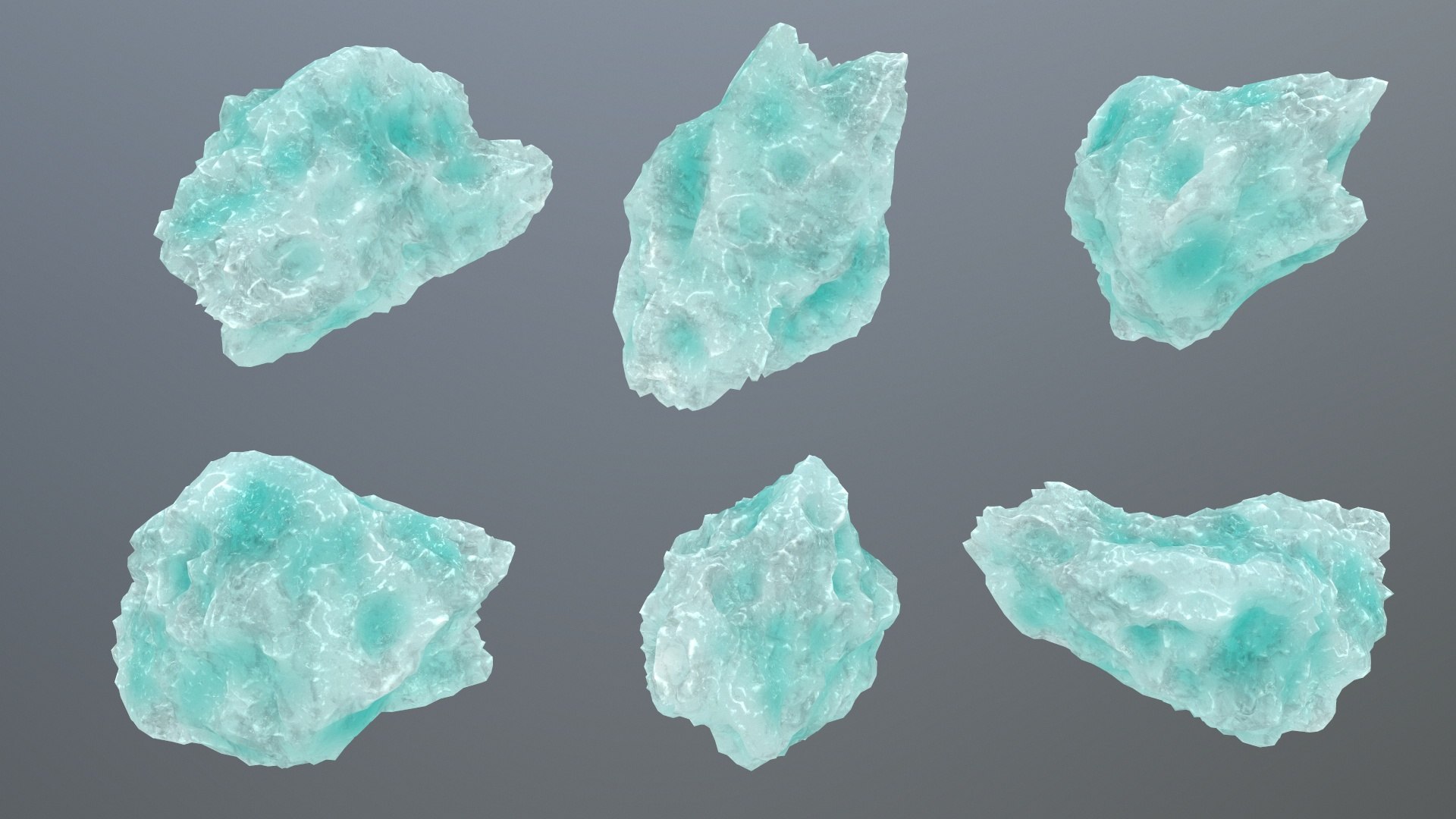 3D Ice Asteroid Set - TurboSquid 1782622