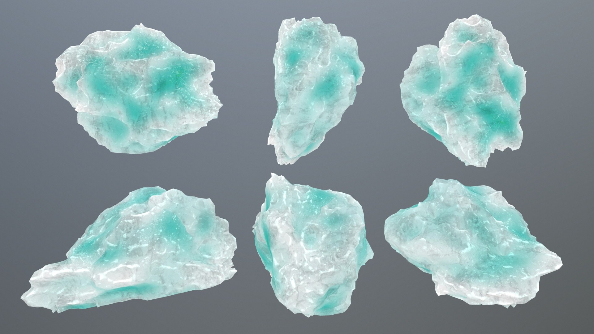 3D Ice Asteroid Set - TurboSquid 1782622