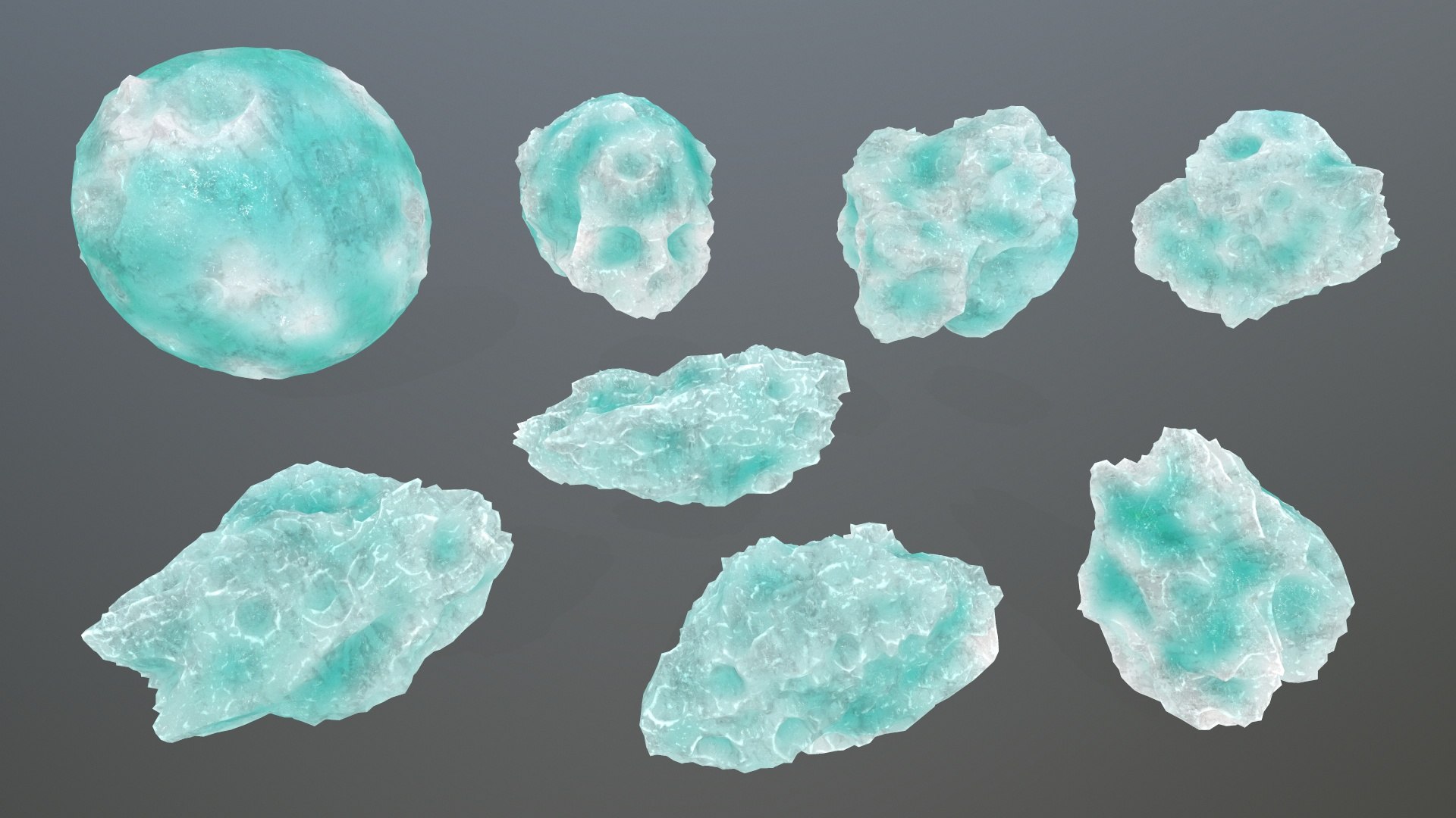 3D Ice Asteroid Set - TurboSquid 1782622