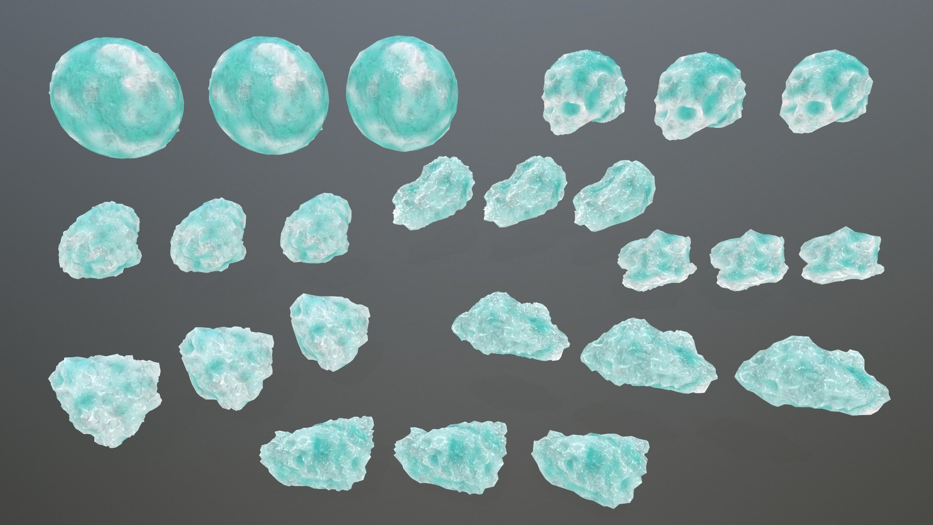 3D Ice Asteroid Set - TurboSquid 1782622