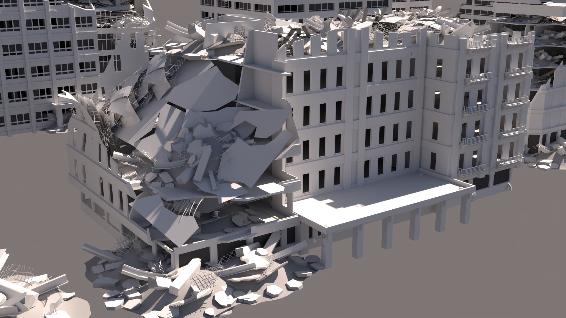 Destroyed Building 3D - TurboSquid 2162561