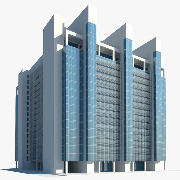 3d business center building