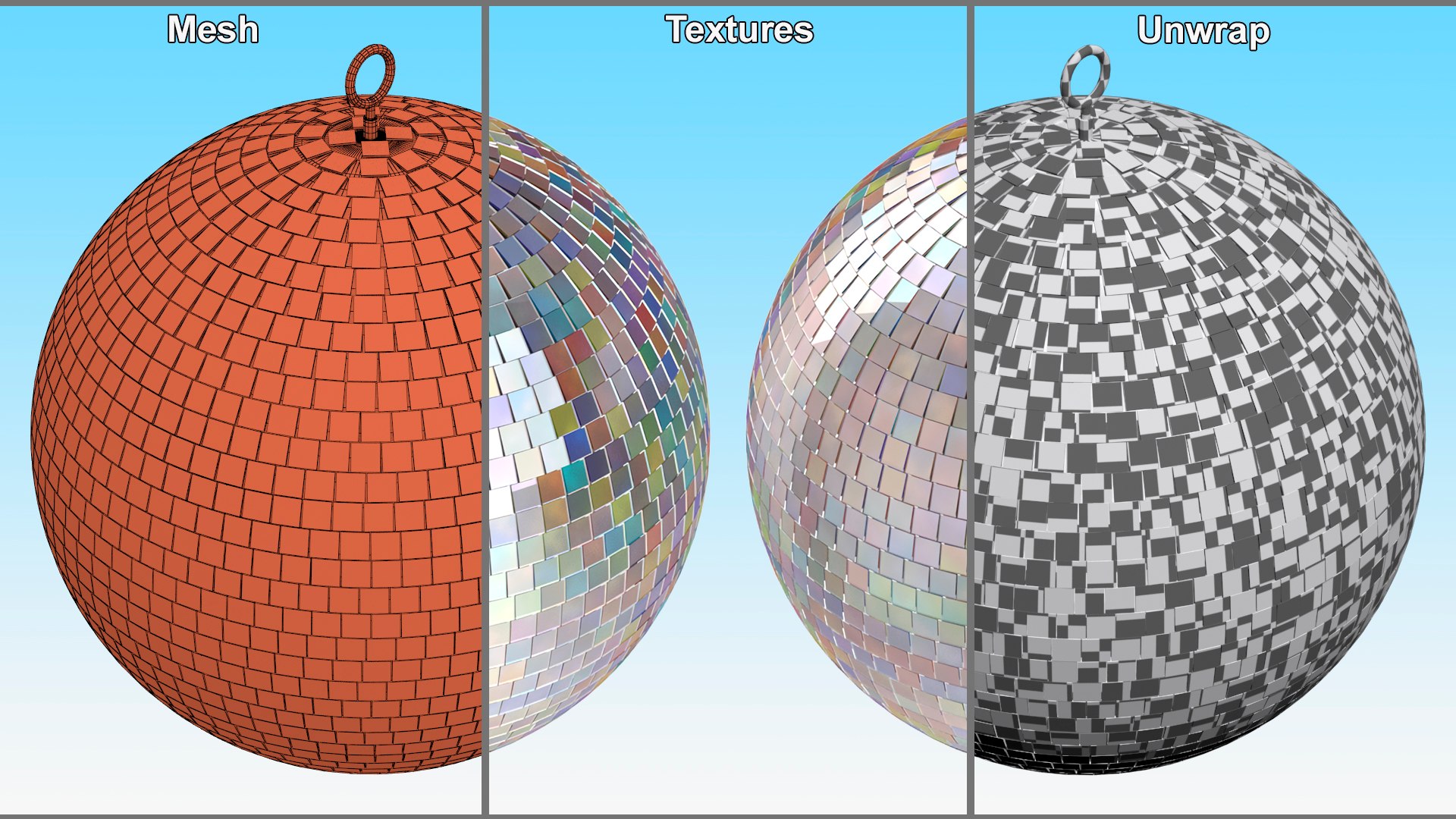 Rainbow Disco Ball 3D Model - TurboSquid 2163631