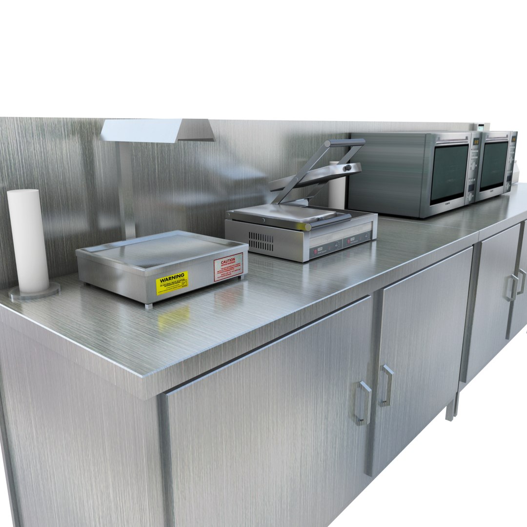 3d Model Cafe Shop Counter