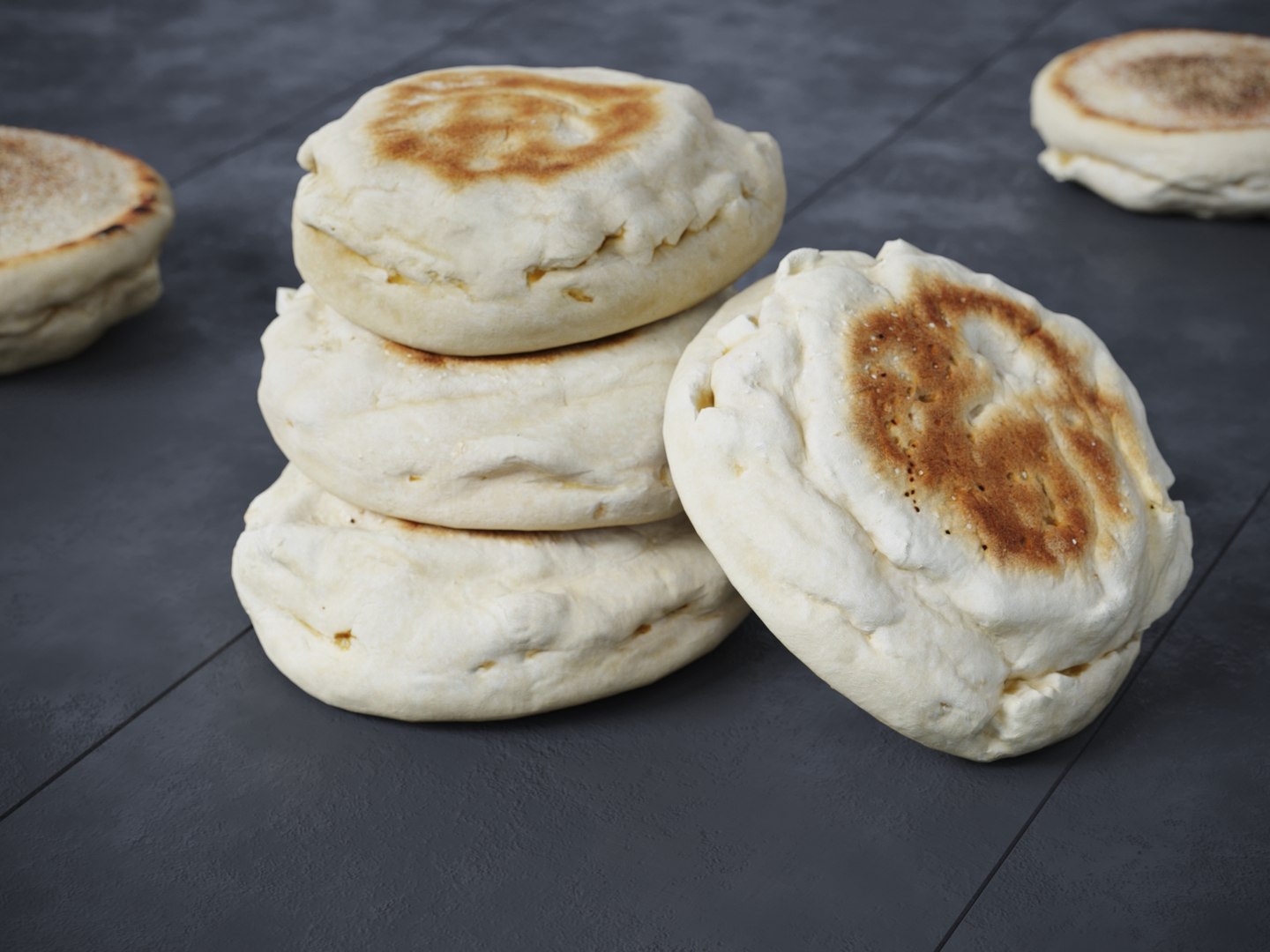 3D English Muffins Model - TurboSquid 2097900