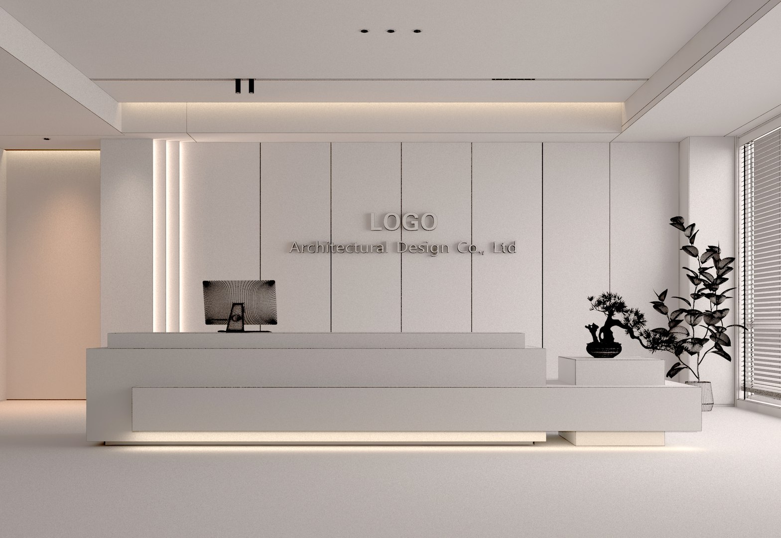 3D Reception Desk - TurboSquid 2357662