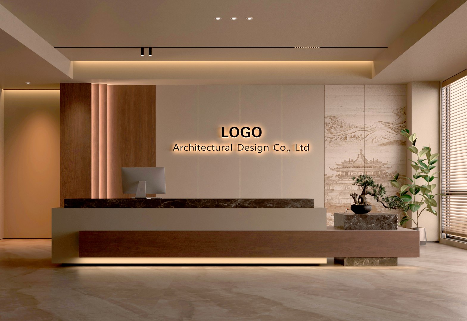 3D Reception Desk - TurboSquid 2357662