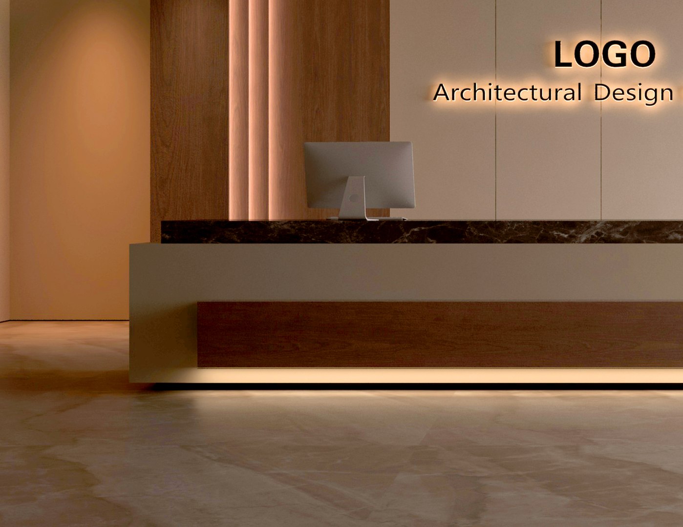 3D Reception Desk - TurboSquid 2357662