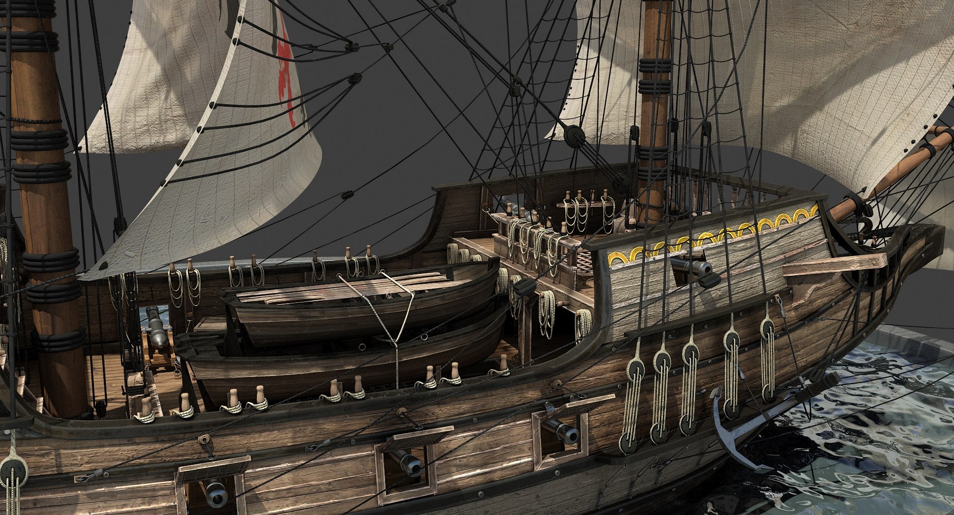 3D model galleon realistic prop - TurboSquid 1379827