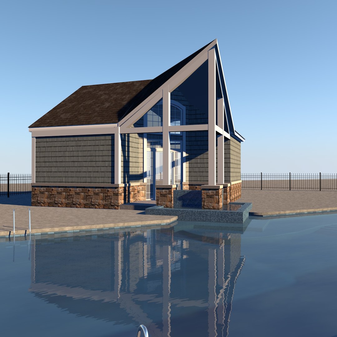 3D Model Pool House - TurboSquid 1265014