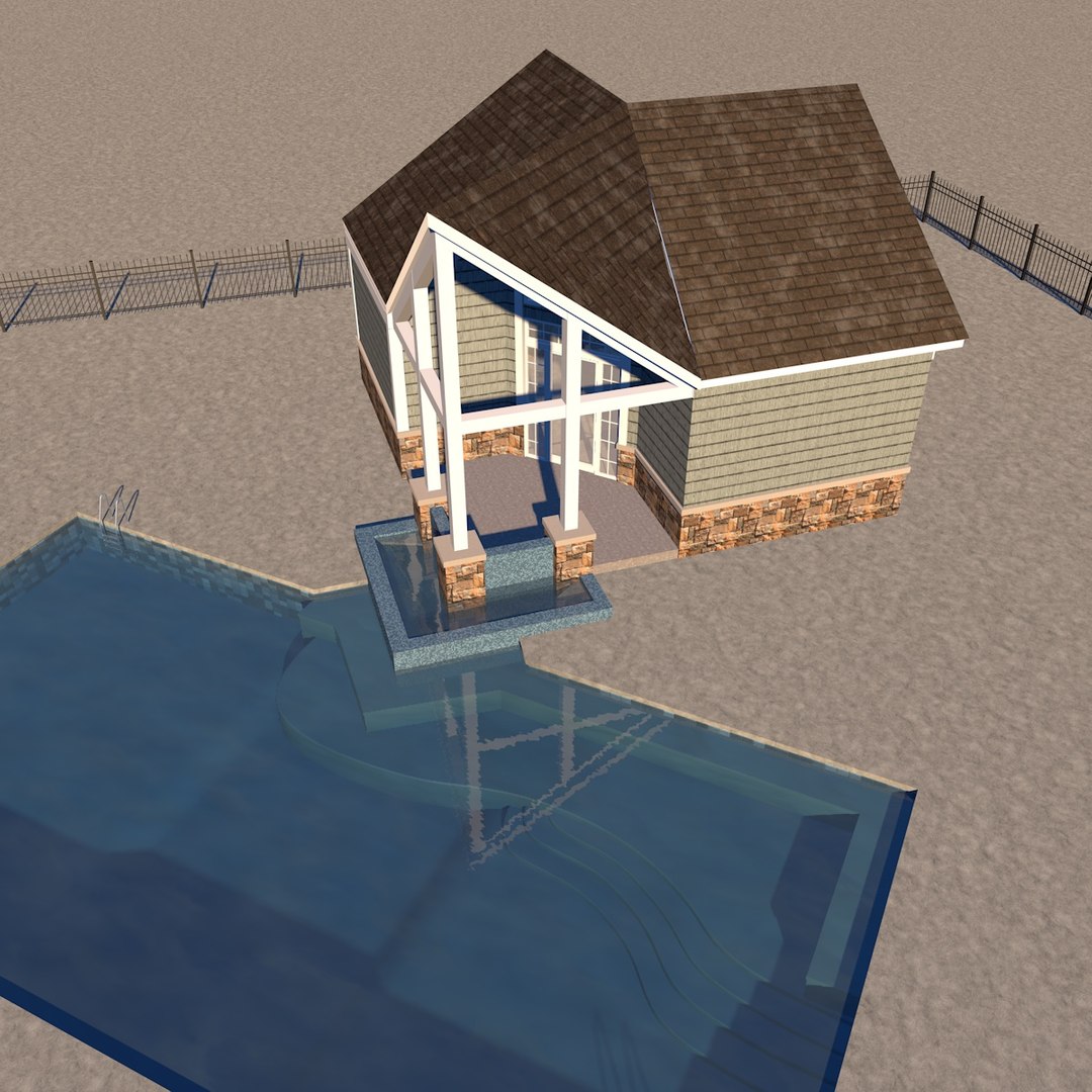 3D Model Pool House - TurboSquid 1265014