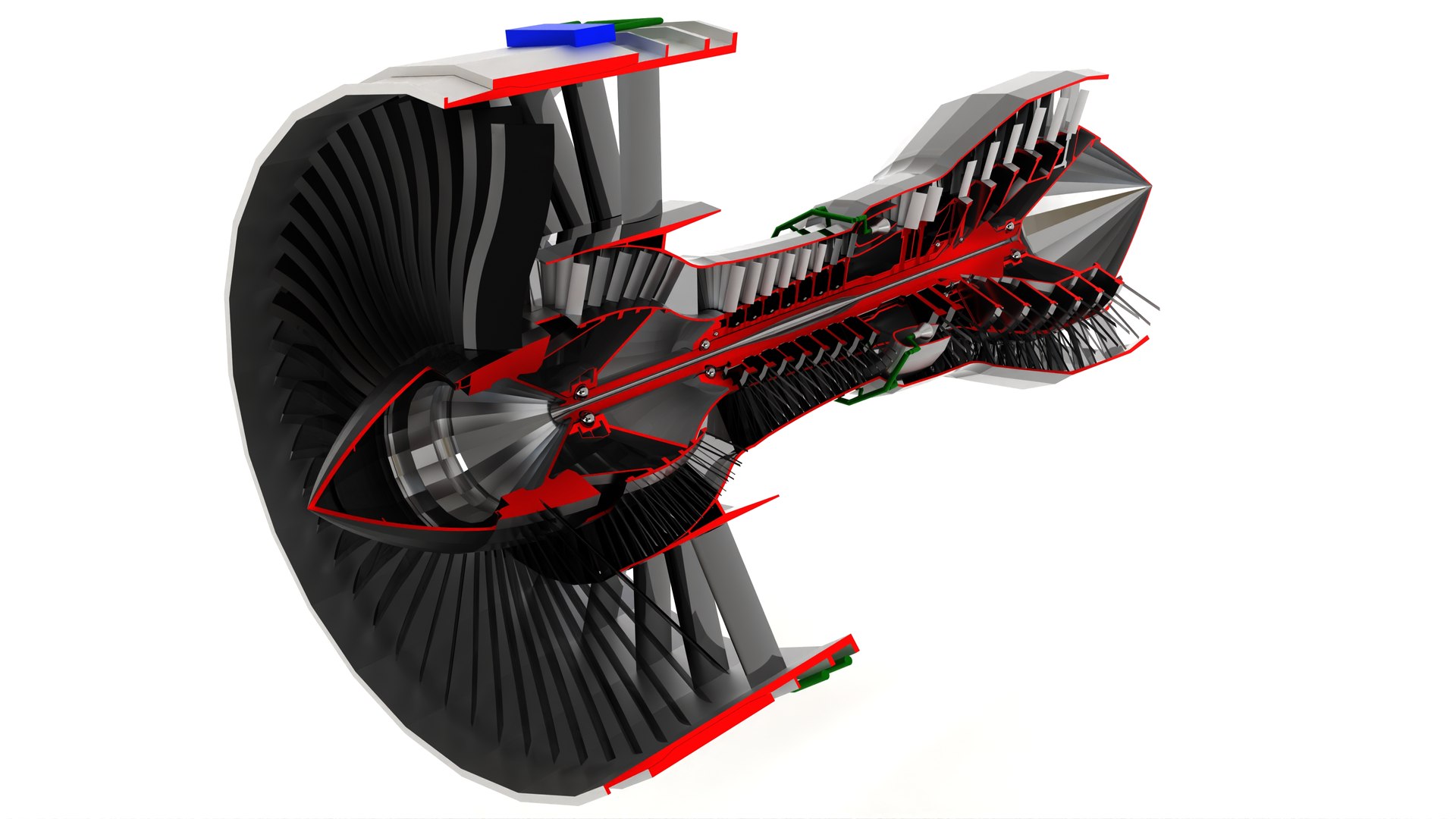 Turbofan Engine 3D - TurboSquid 2331007