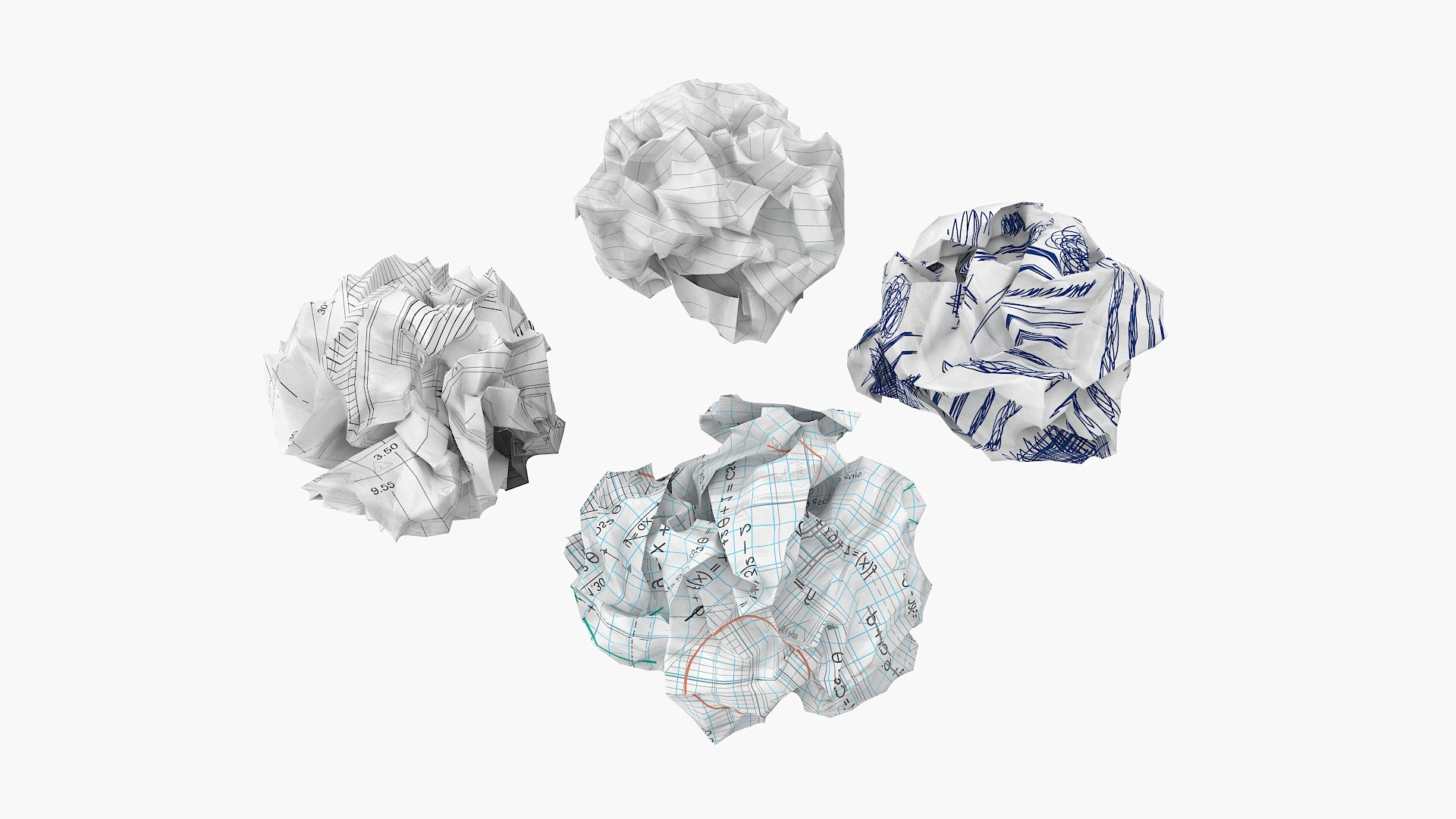 3D Model Crumpled Papers - TurboSquid 1926755