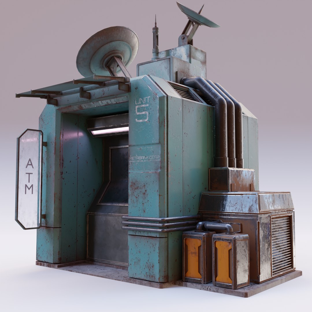 3D Cyberpunk City Scene Collection - Industrial Street Model ...