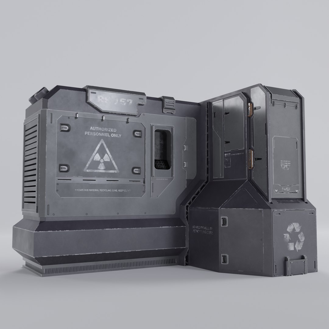 3D Cyberpunk City Scene Collection - Industrial Street Model ...