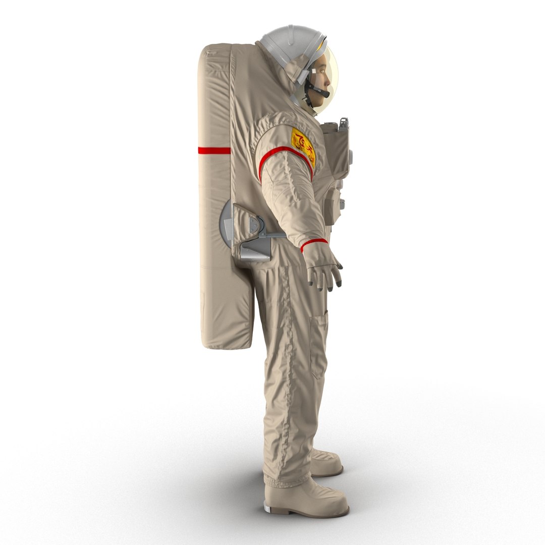 3d chinese astronaut wearing space suit model