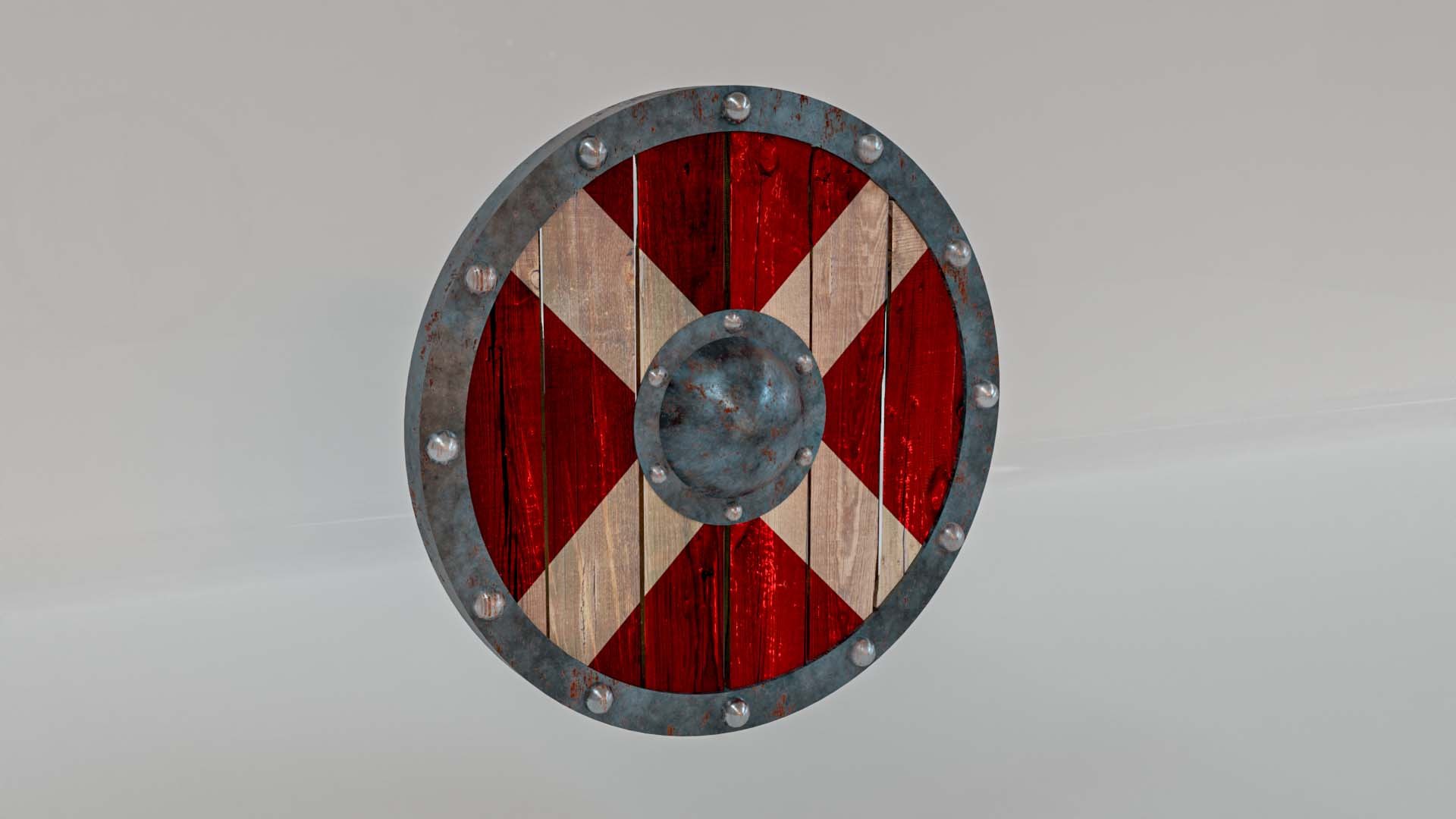 Red Viking Shield 3D Model - TurboSquid 2145446