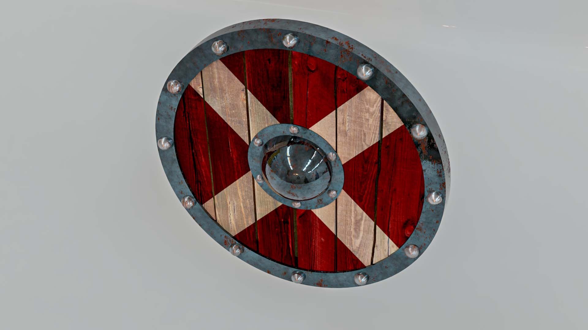 Red Viking Shield 3D Model - TurboSquid 2145446