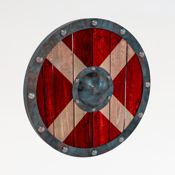 modelo 3d escudo vikingo rojo - TurboSquid 2145446